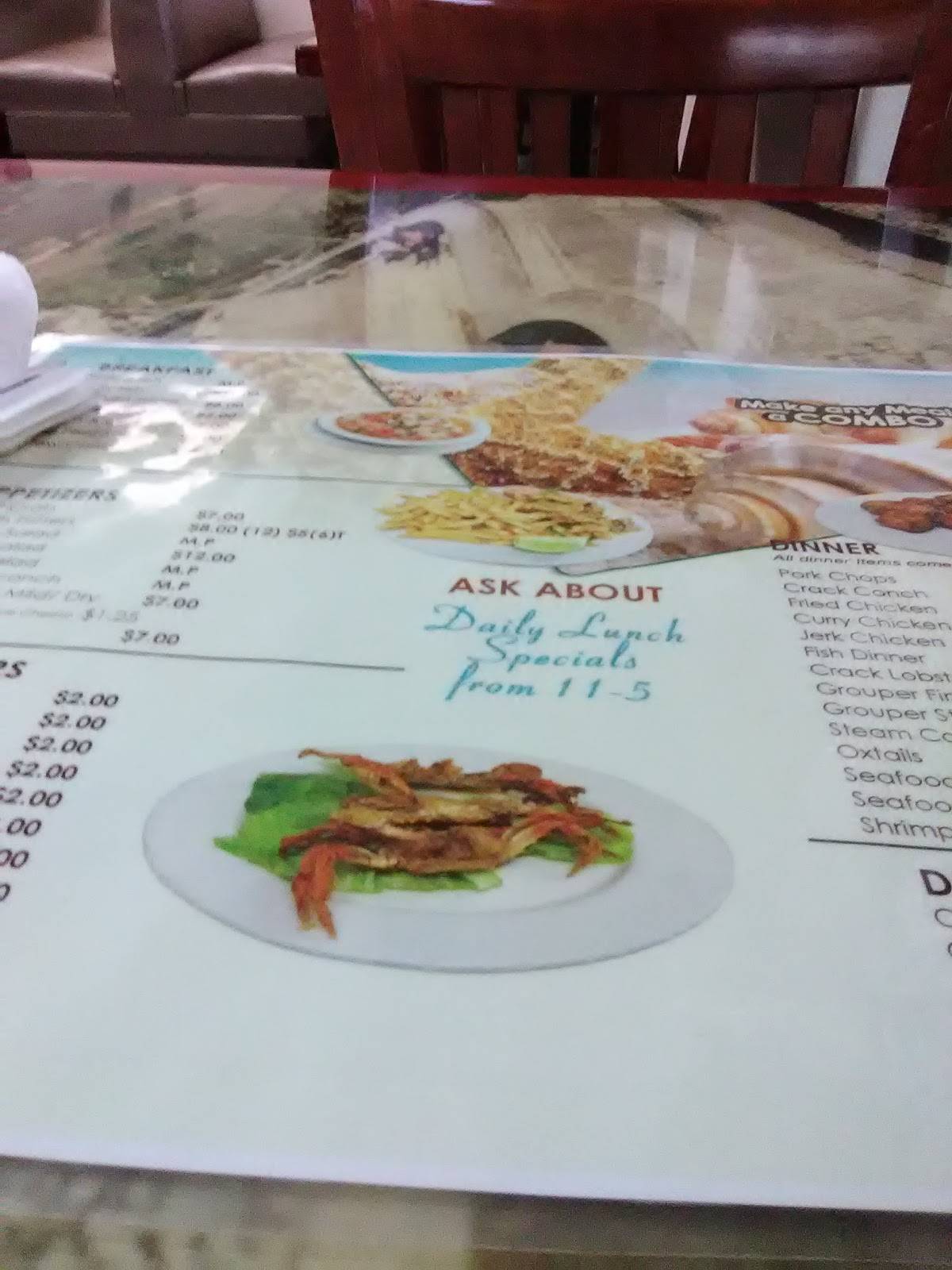 Menu at Conch Heaven restaurant, Miami, NW 27th Ave