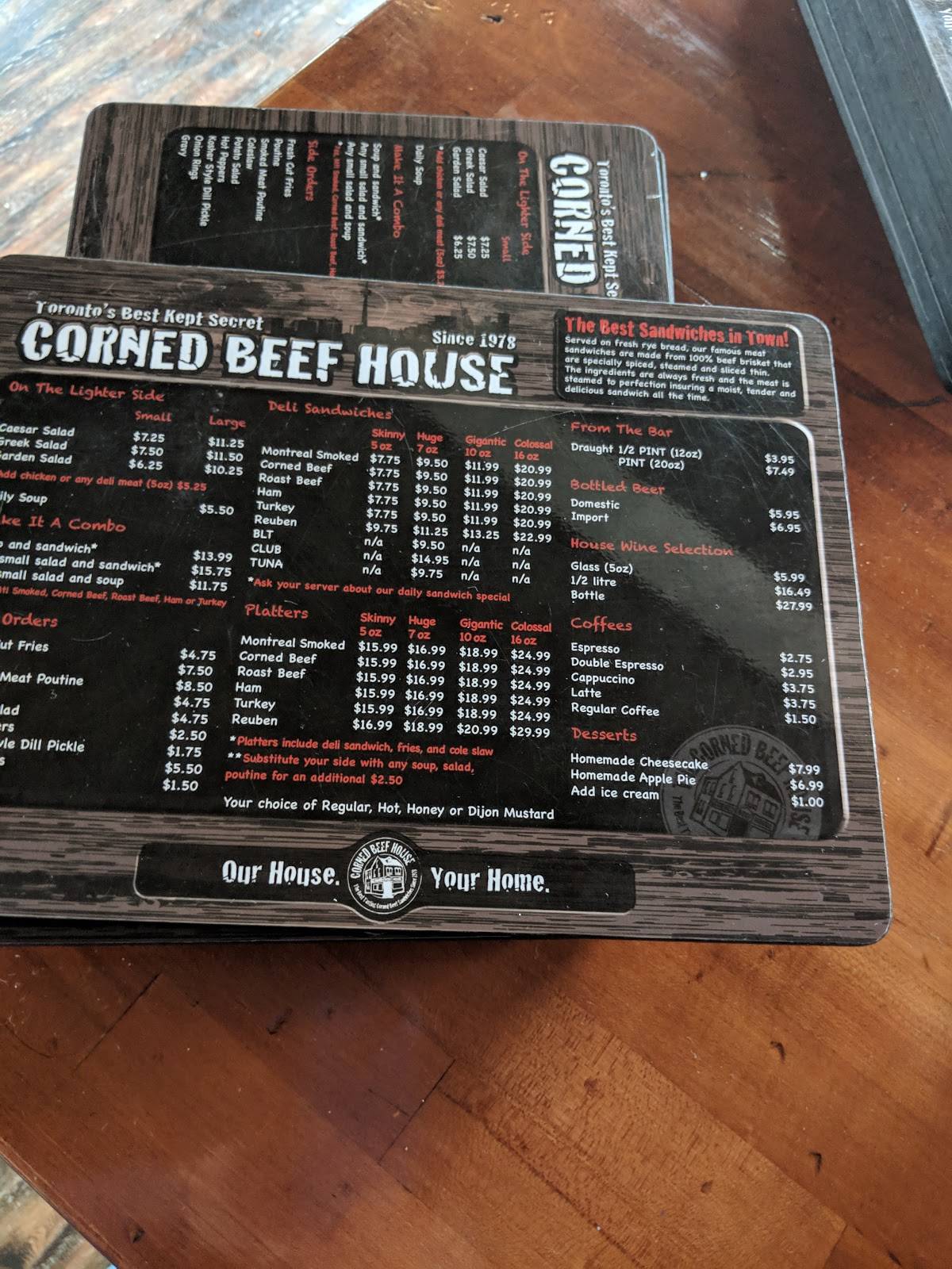 Menu at Corned Beef House restaurant, Vaughan, 120 Whitmore Rd #19