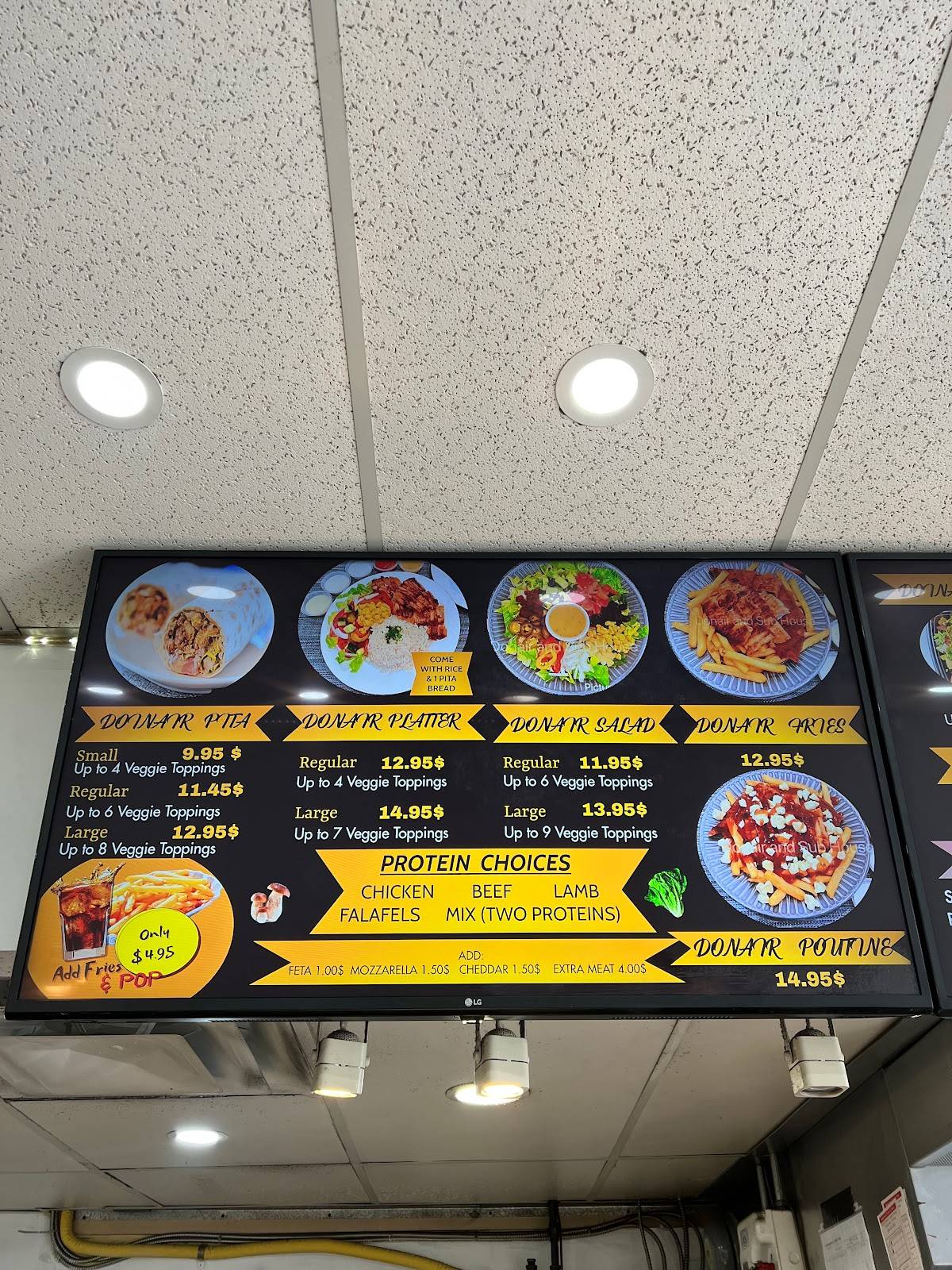 Menu at Donair and Sub House - Vancouver restaurant, Vancouver