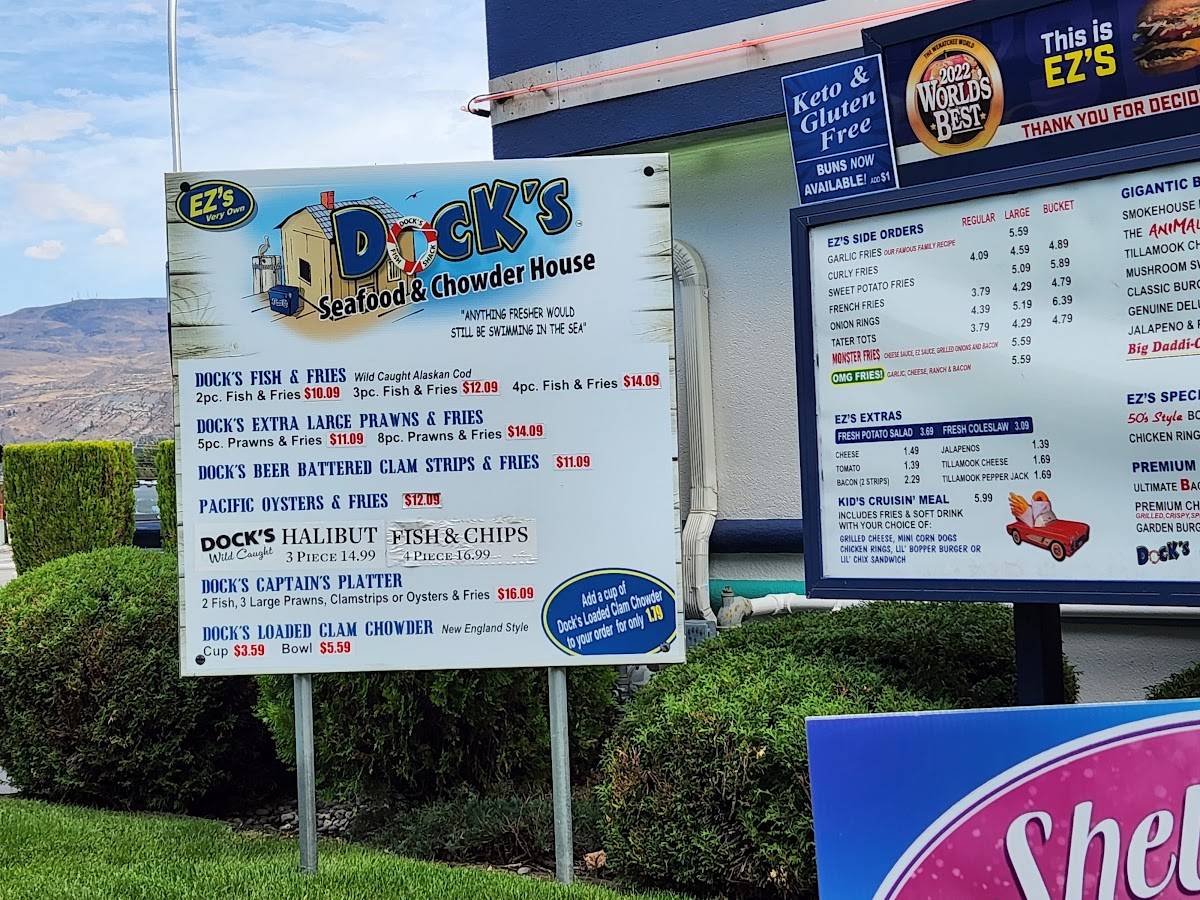 Menu at EZ's Burger Deluxe restaurant, Wenatchee