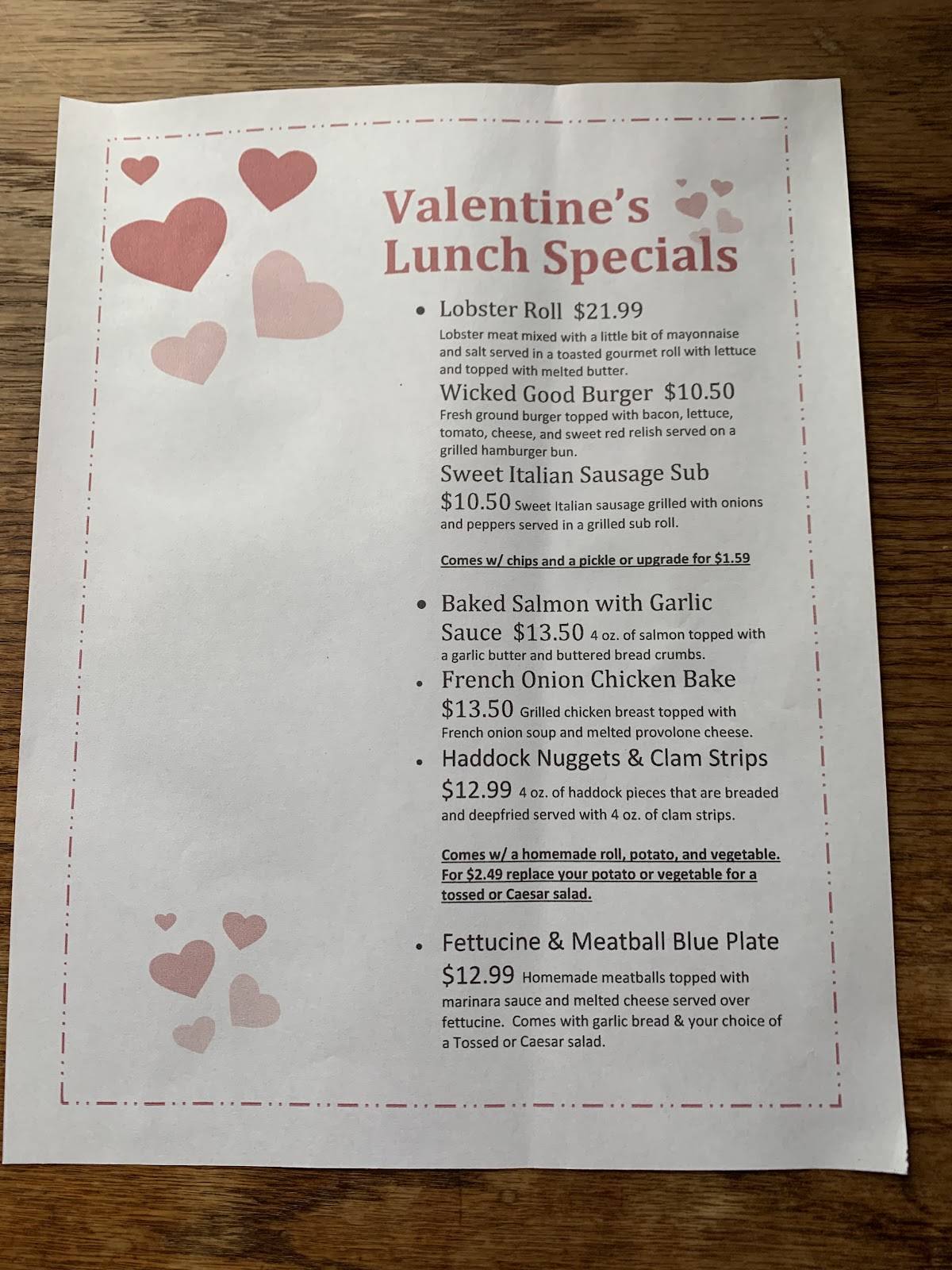 Menu at Farmington Diner restaurant, Farmington