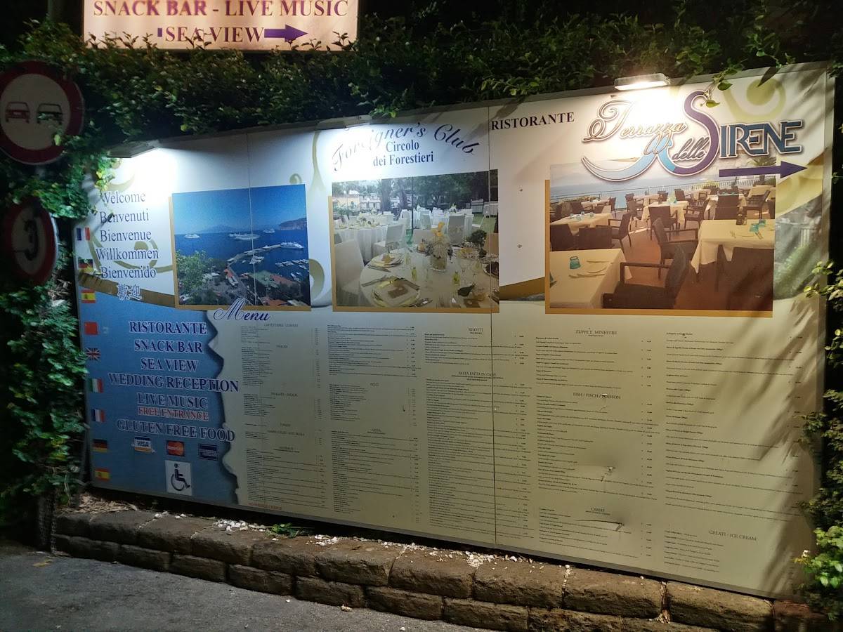 Menu at Foreigner's Club, Sorrento