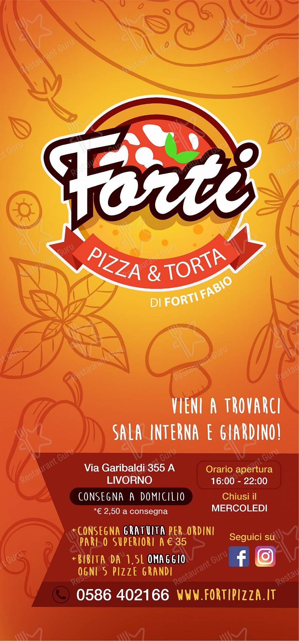 Carta del restaurante Forti Pizza e Torta, Livorno