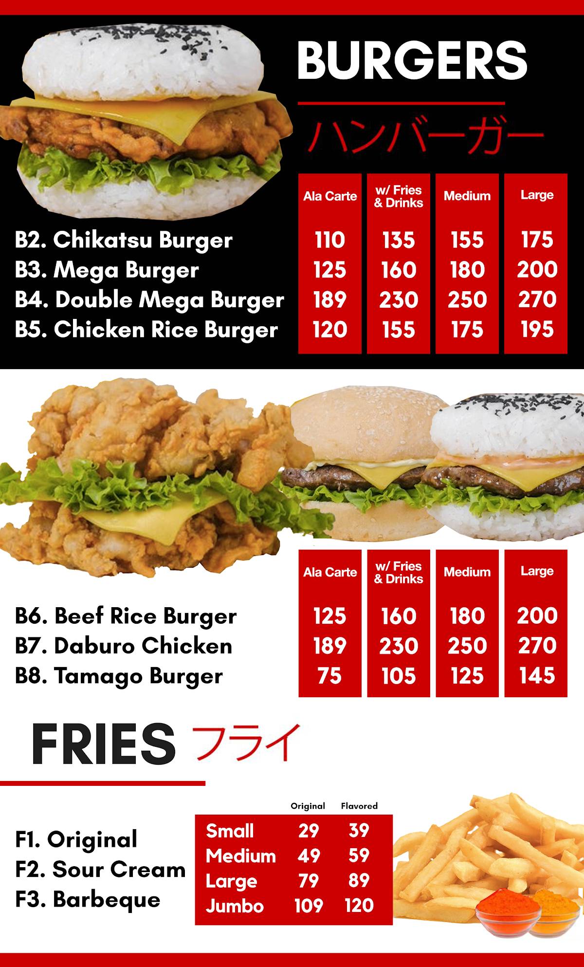 Menu at Fudo-san restaurant, Manila