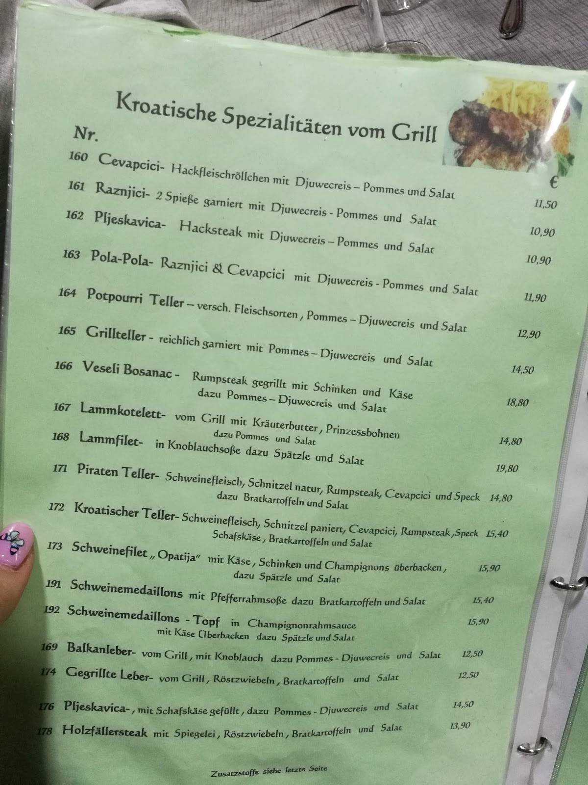Speisekarte von Gasthaus Grüner Baum restaurant, Hügelsheim