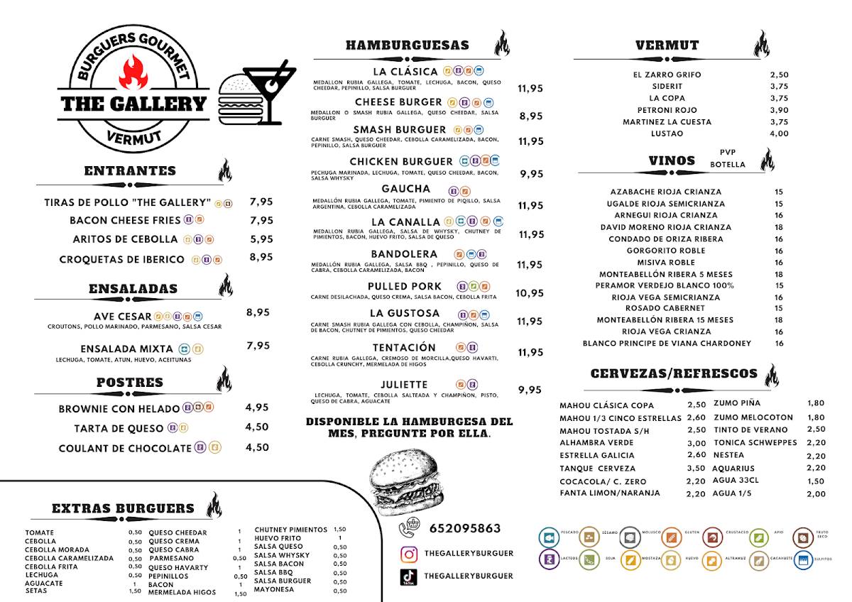 Menu at Hamburgueseria The Gallery restaurant, Algarrobo-Costa