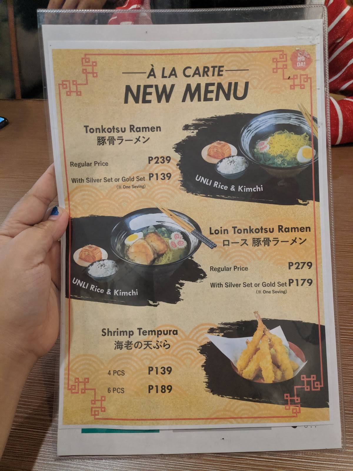 Menu at HODAI Korean BBQ & SEAFOOD Grill, Quezon City