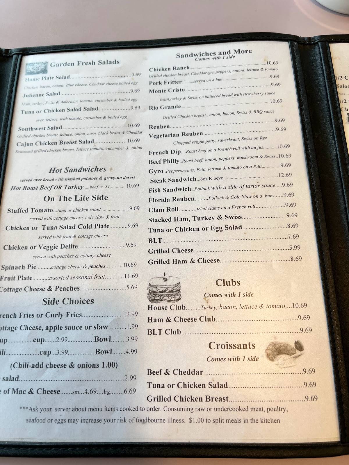 Menu at Home Plate Restaurant, Niles