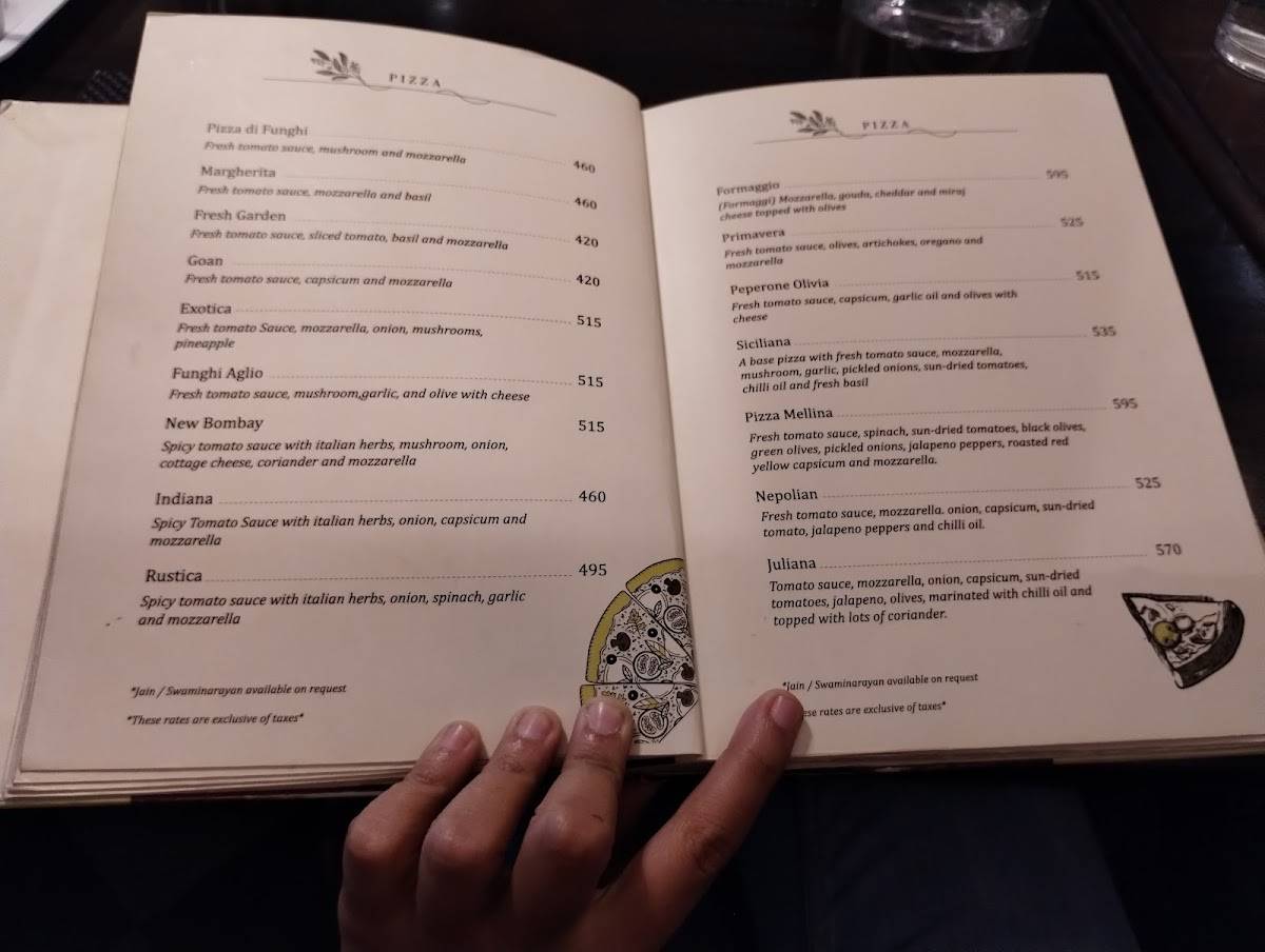 Menu at Italian Affair, Vadodara