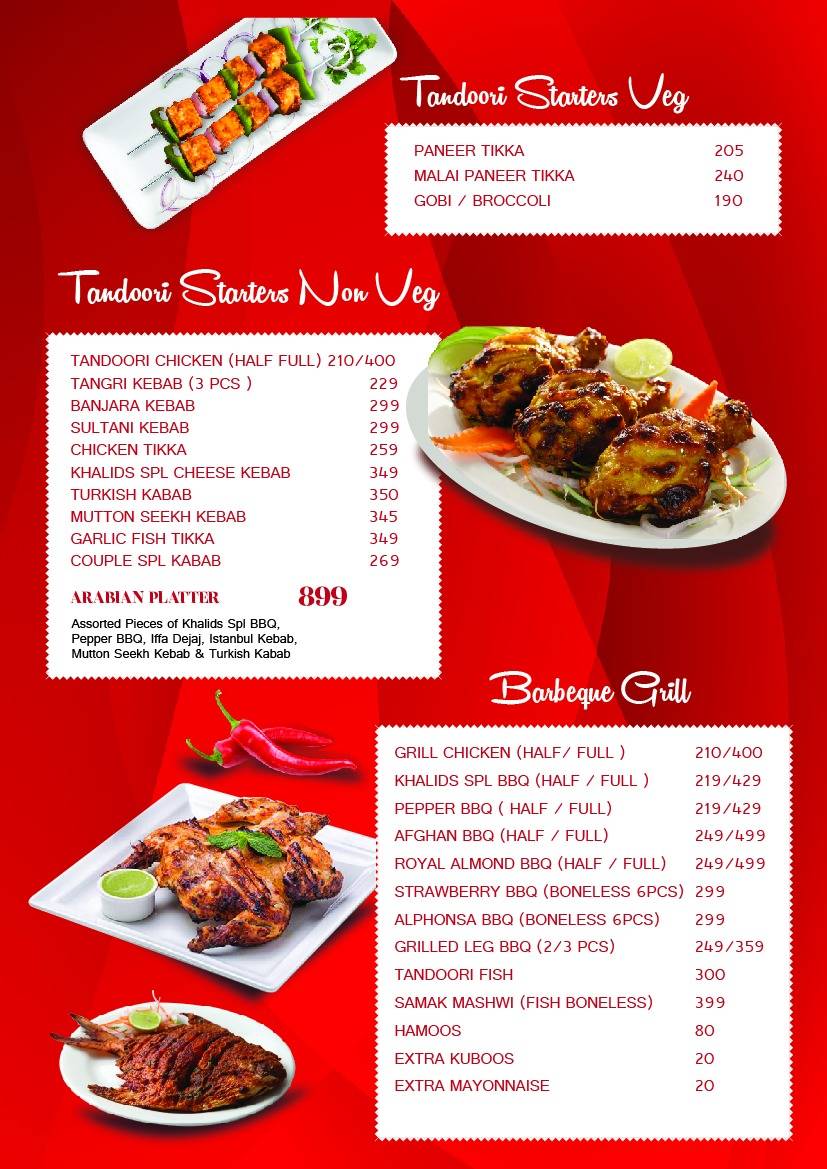 Menu at Khalids Biriyani - Namakkal, Namakkal