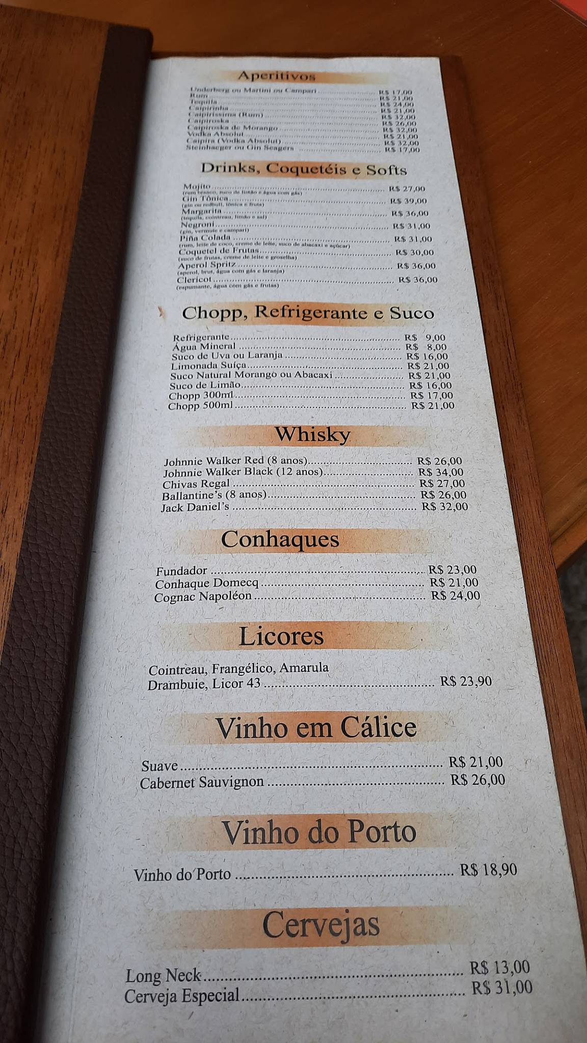 Menu em La Divina restaurante, Gramado