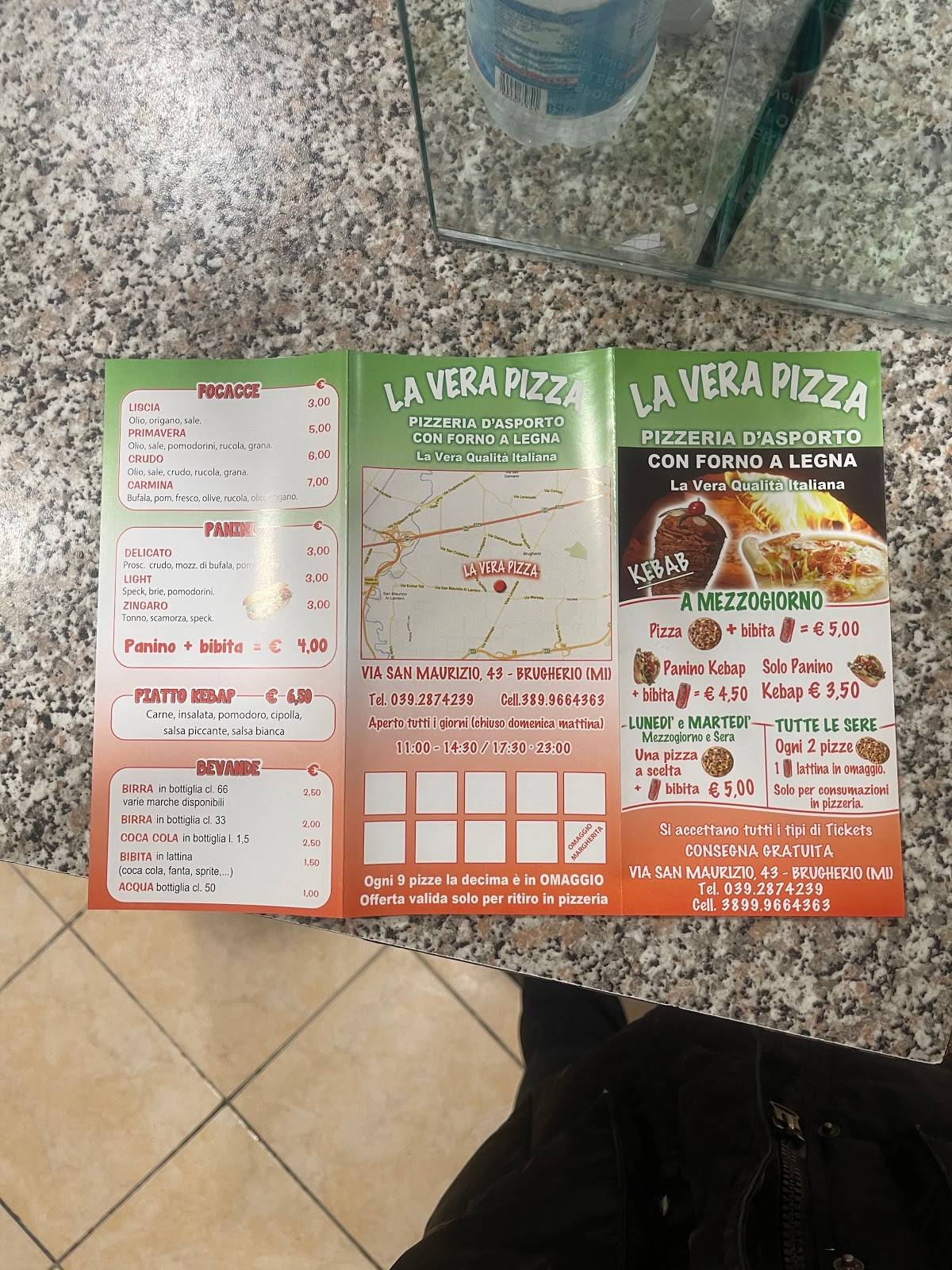 Menu da La Vera Pizza ristorante, Brugherio, Via S. Maurizio Al Lambro
