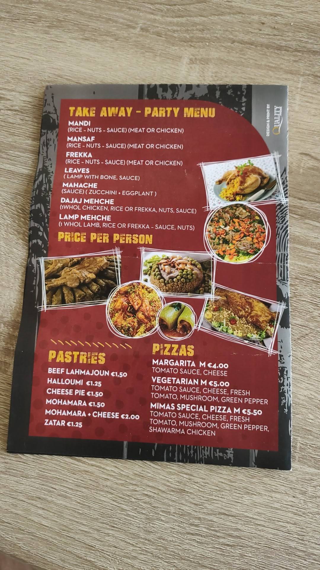 Speisekarte von MIMAS RESTAURANT, Nikosia