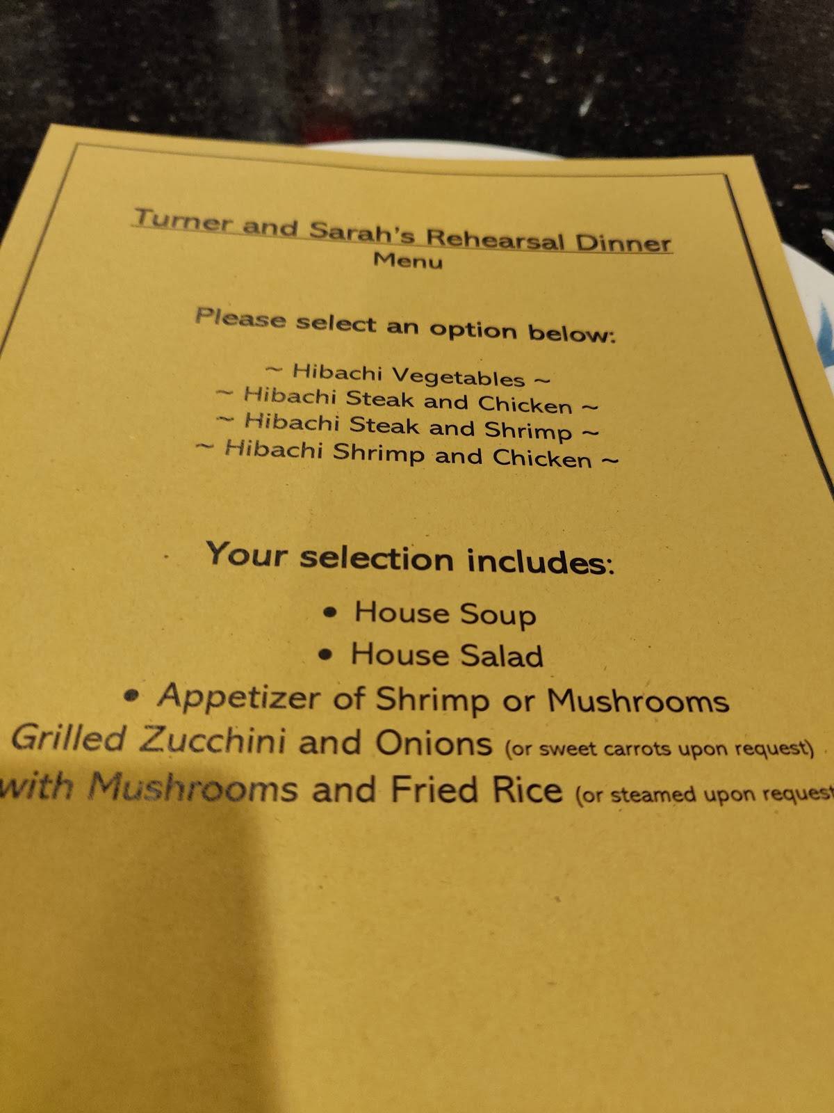 Menu at Massaki Japanese Steakhouse & Sushi Bar, Staunton