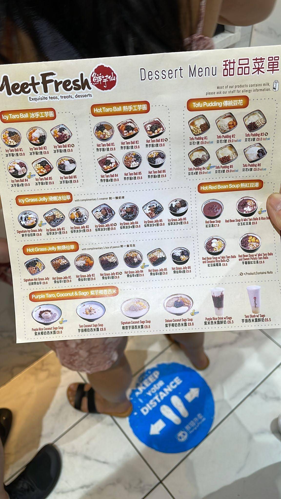 Menu at Meet Fresh restaurant, London