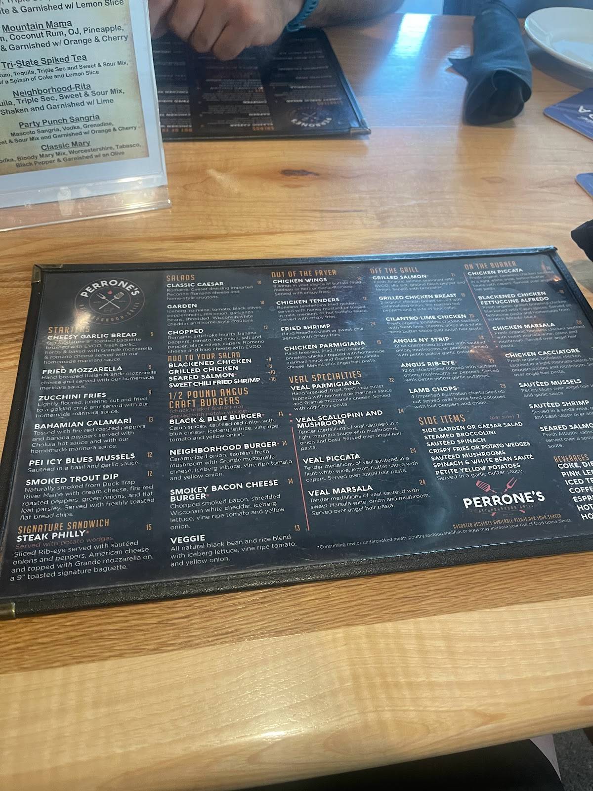 Menu at Neighborhood Grill restaurant, Murphy