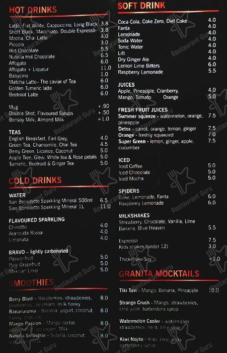 Menu at Phoenix and Co restaurant, Plenty