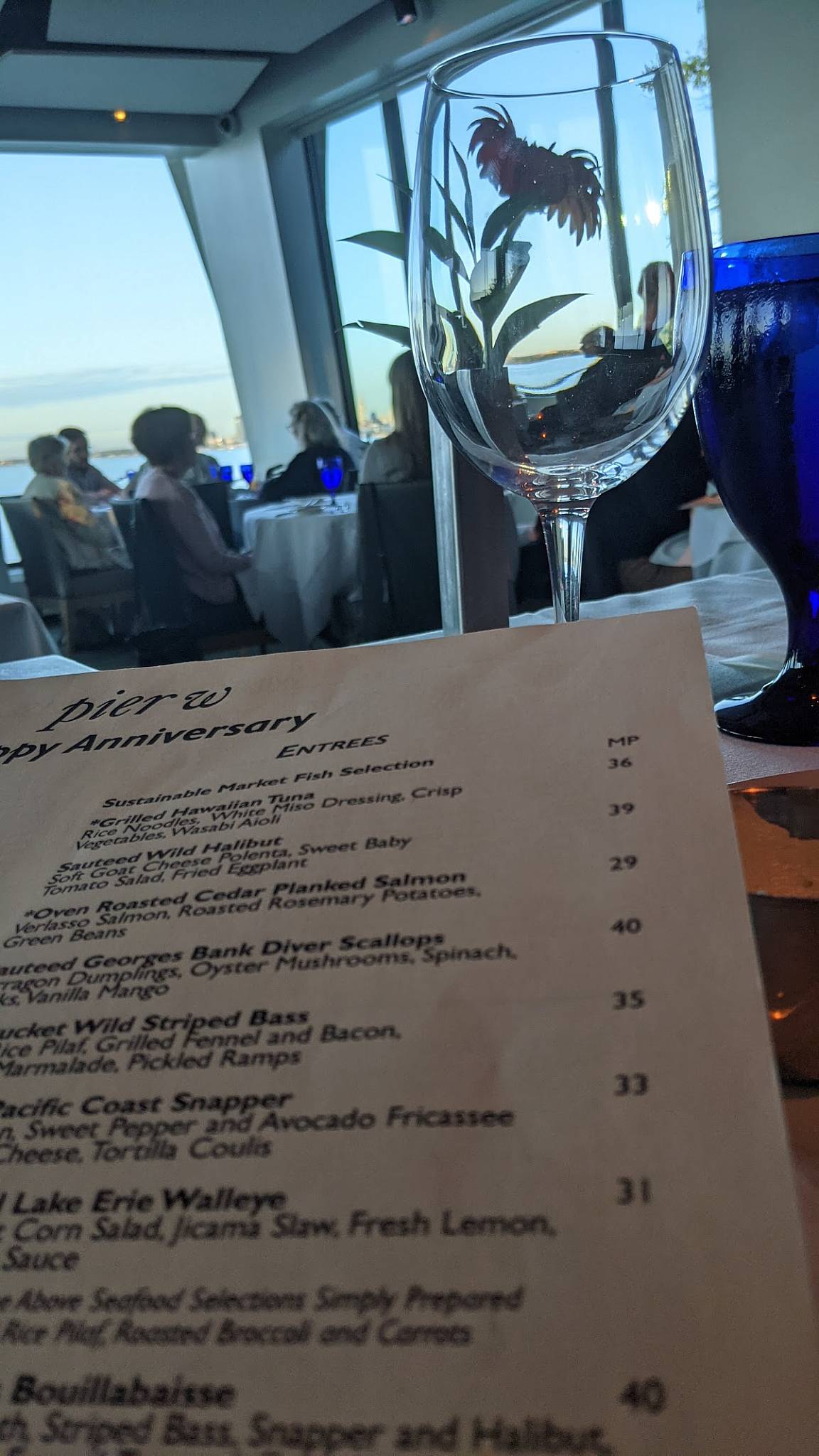 Menu at Pier W restaurant, Lakewood
