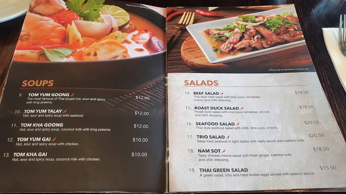 Menu at Somerville Thai restaurant, Somerville, 8/49 Eramosa Rd W