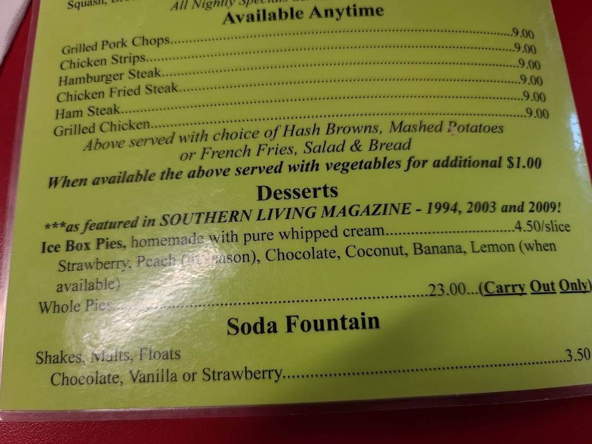 Menu at Strawn's Eat Shop Also restaurant, Bossier City