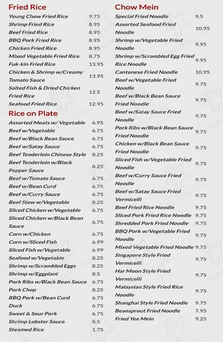 Menu at Swatow Restaurant, Toronto
