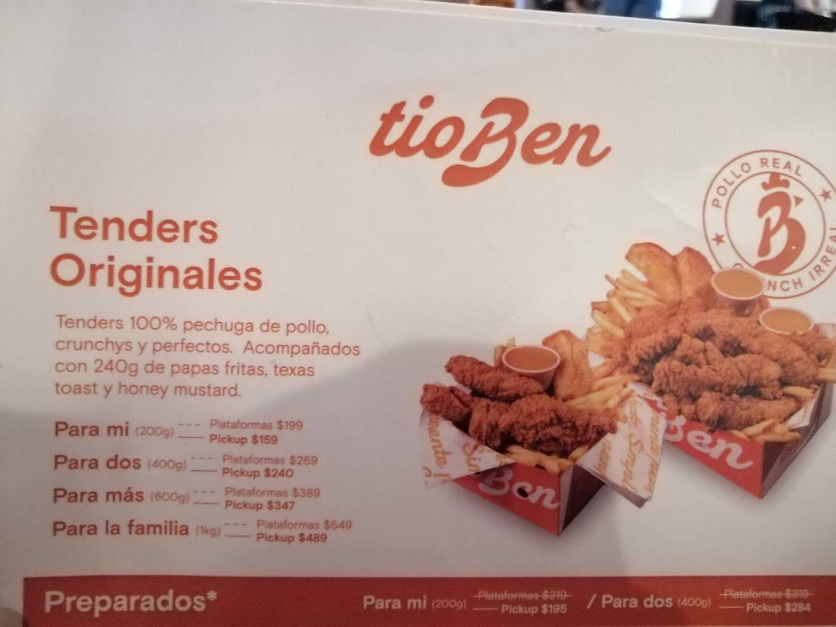 Carta de Tío Ben - Restaurante, Monterrey