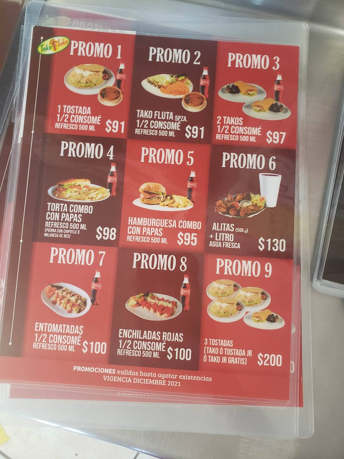 Menu at Tako Loko restaurant, Ciudad Apodaca, Palm Valley