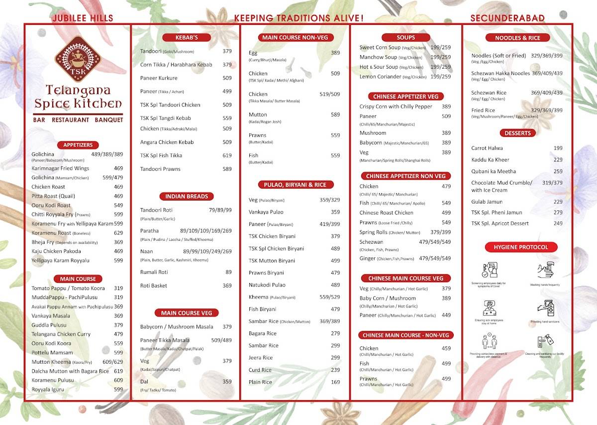 Menu at Telangana Spice Kitchen, Secunderabad