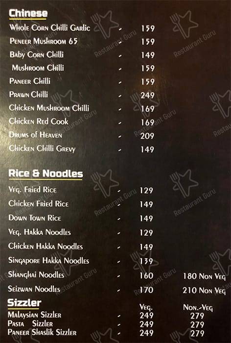 Menu at The Downtown Cafe, Patna, sports complexx