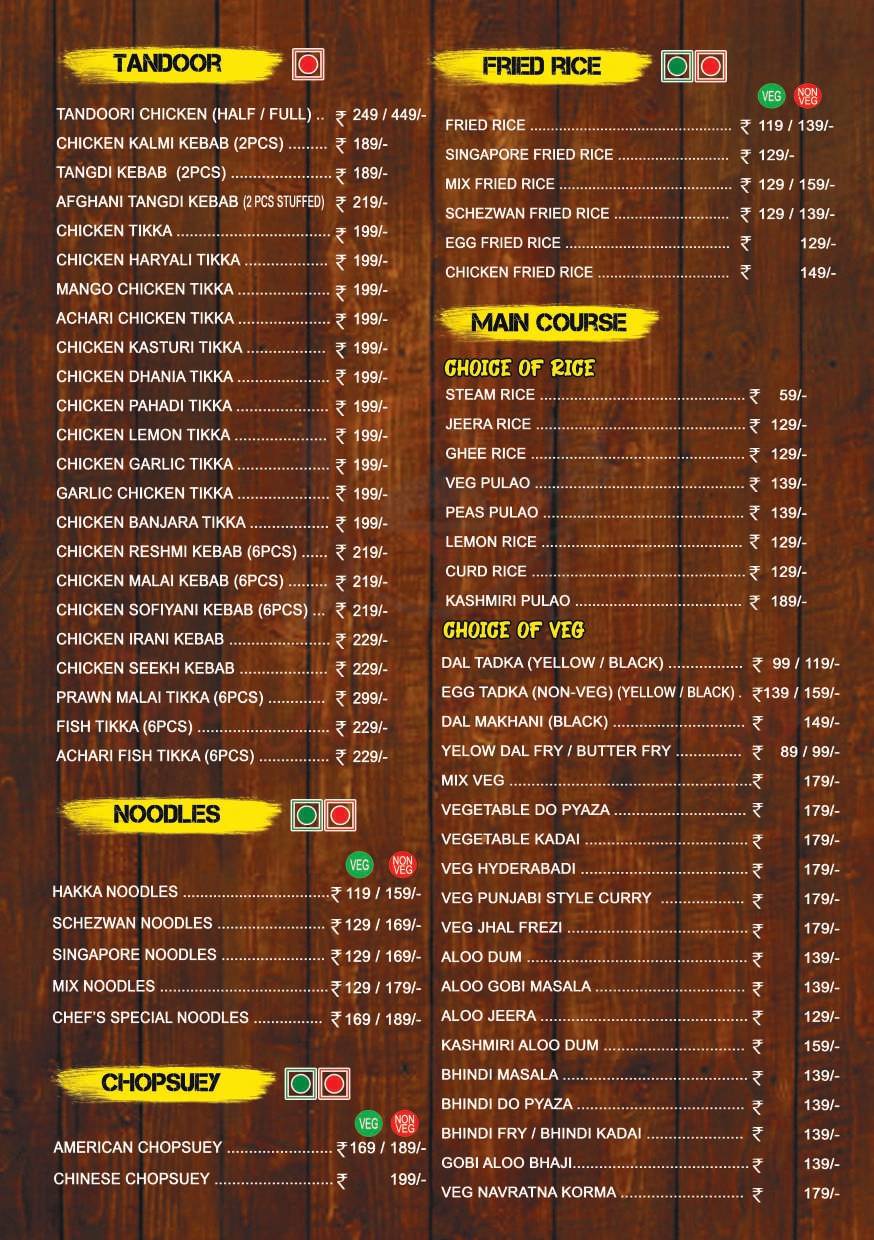 Menu at The Kitchen Club, Cuttack