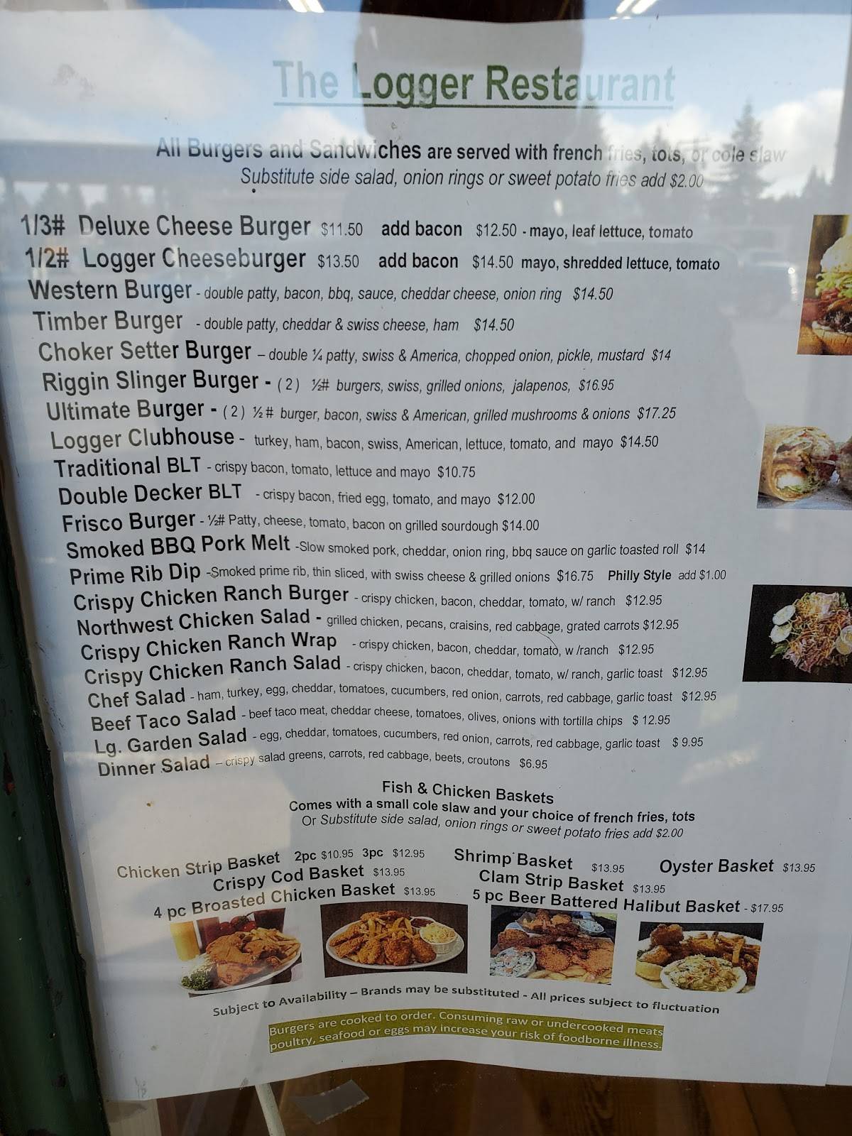 Menu at The Logger Restaurant, Knappa