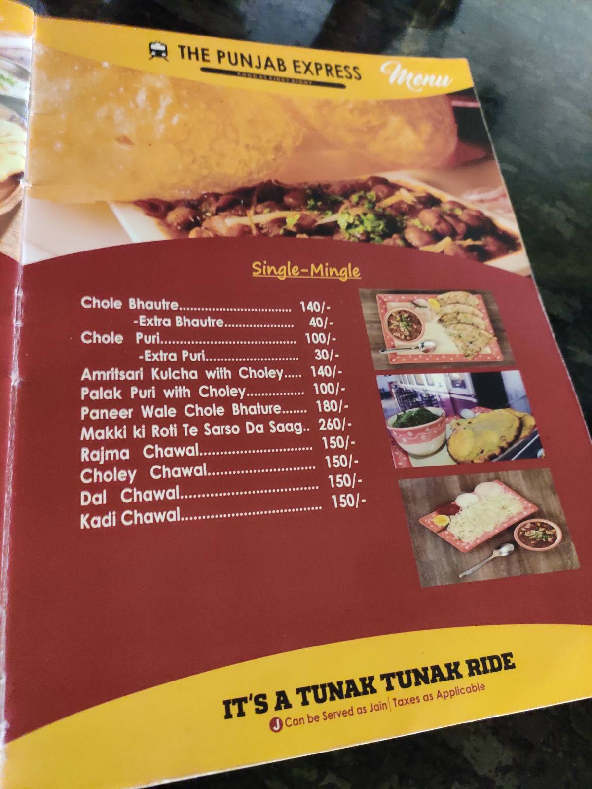 Menu at The Punjab Express, Coimbatore