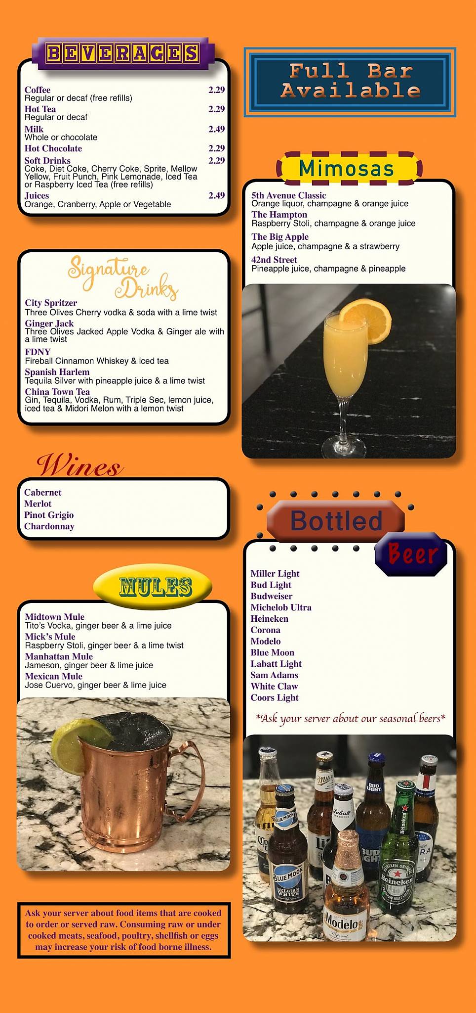 Menu at Times Square Restaurant, Romeo