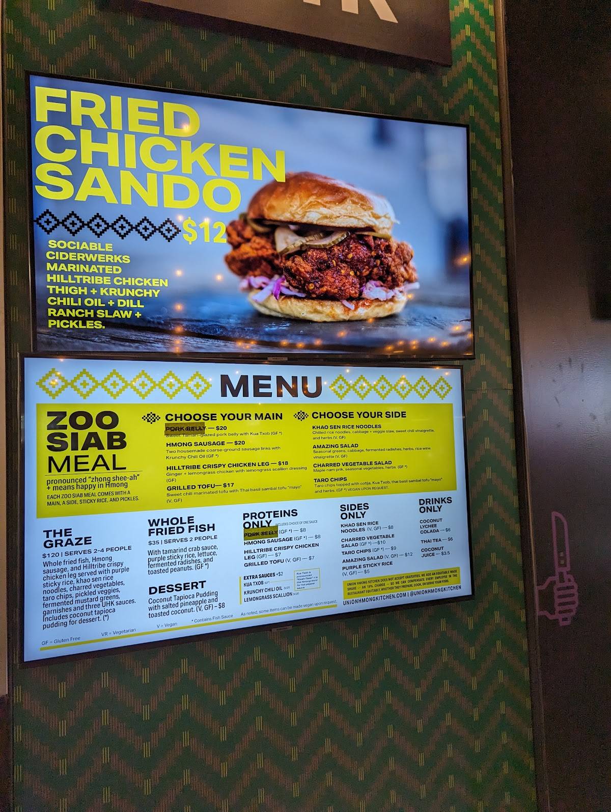 Menu at Union Hmong Kitchen - North Loop restaurant, Minneapolis, 520 N ...