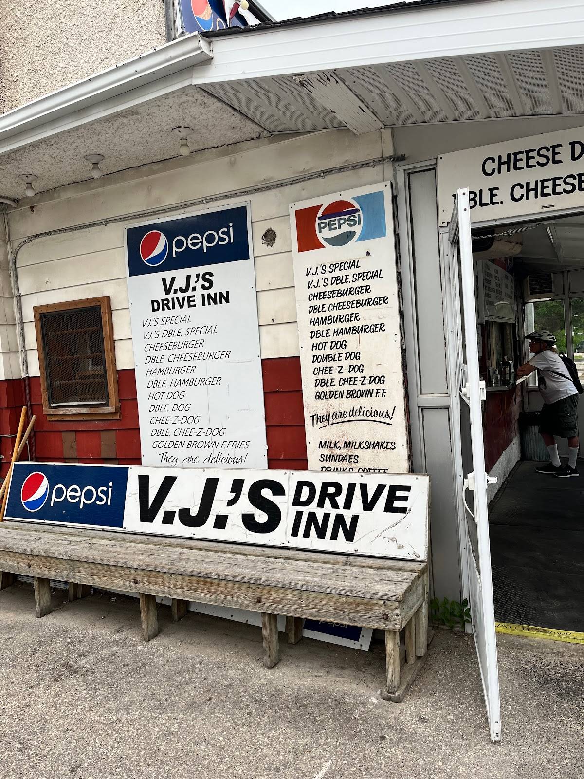 Menu at VJ's Drive Inn restaurant, Winnipeg