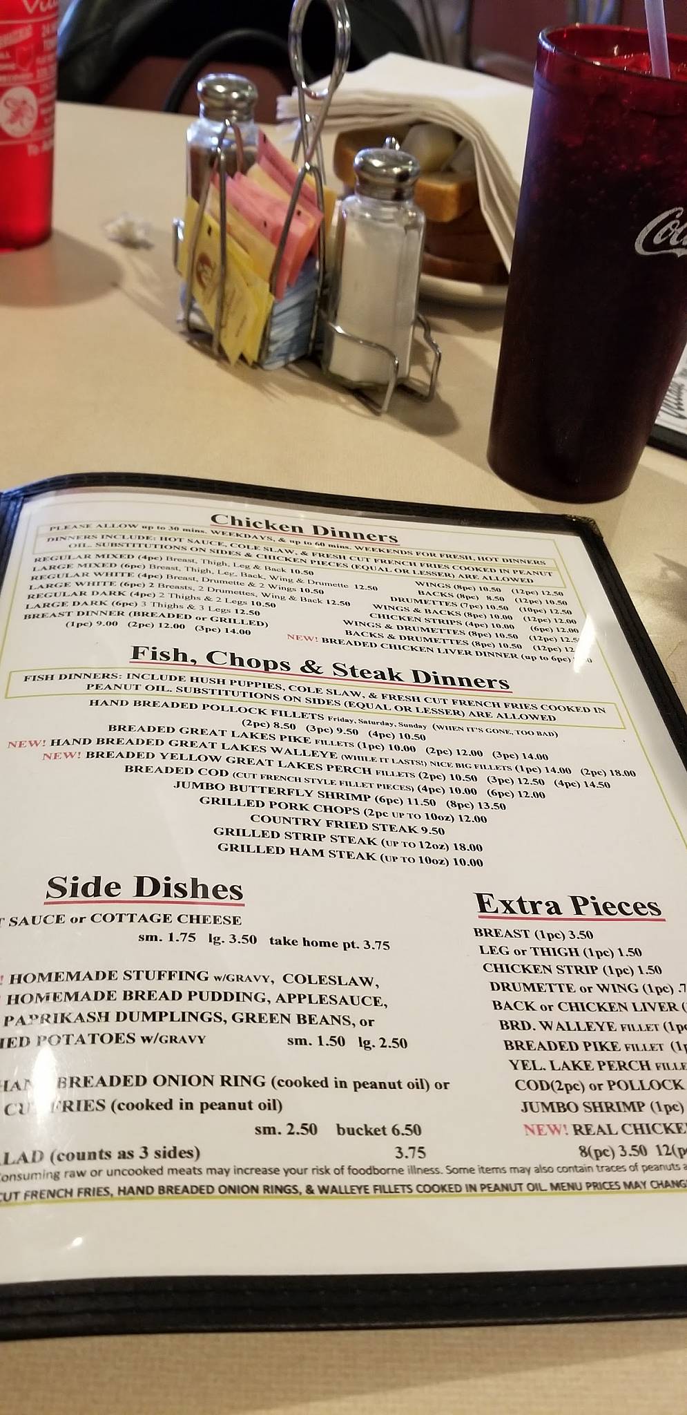 Menu at Village Inn Chicken restaurant, Norton, S Cleveland Massillon Rd