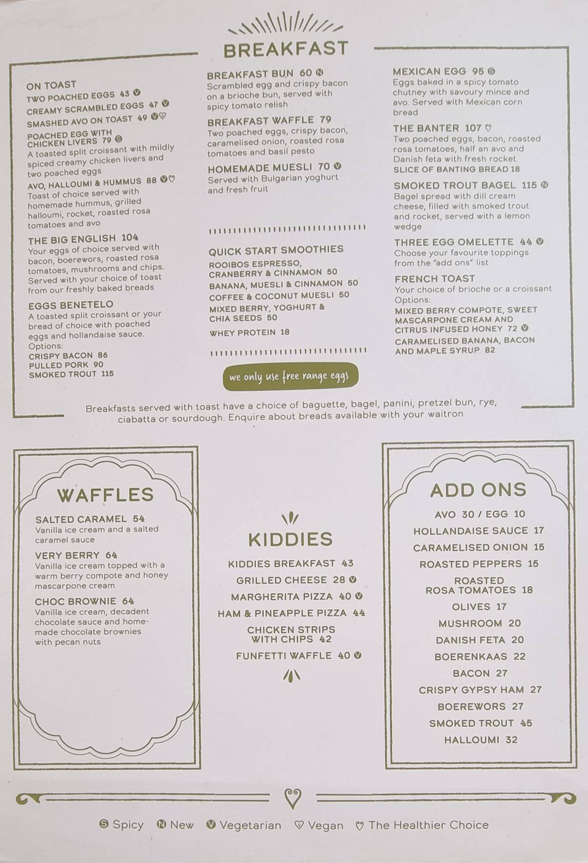Menu at Vovo Telo Bakery & Café Hartbeespoort, Hartbeespoort