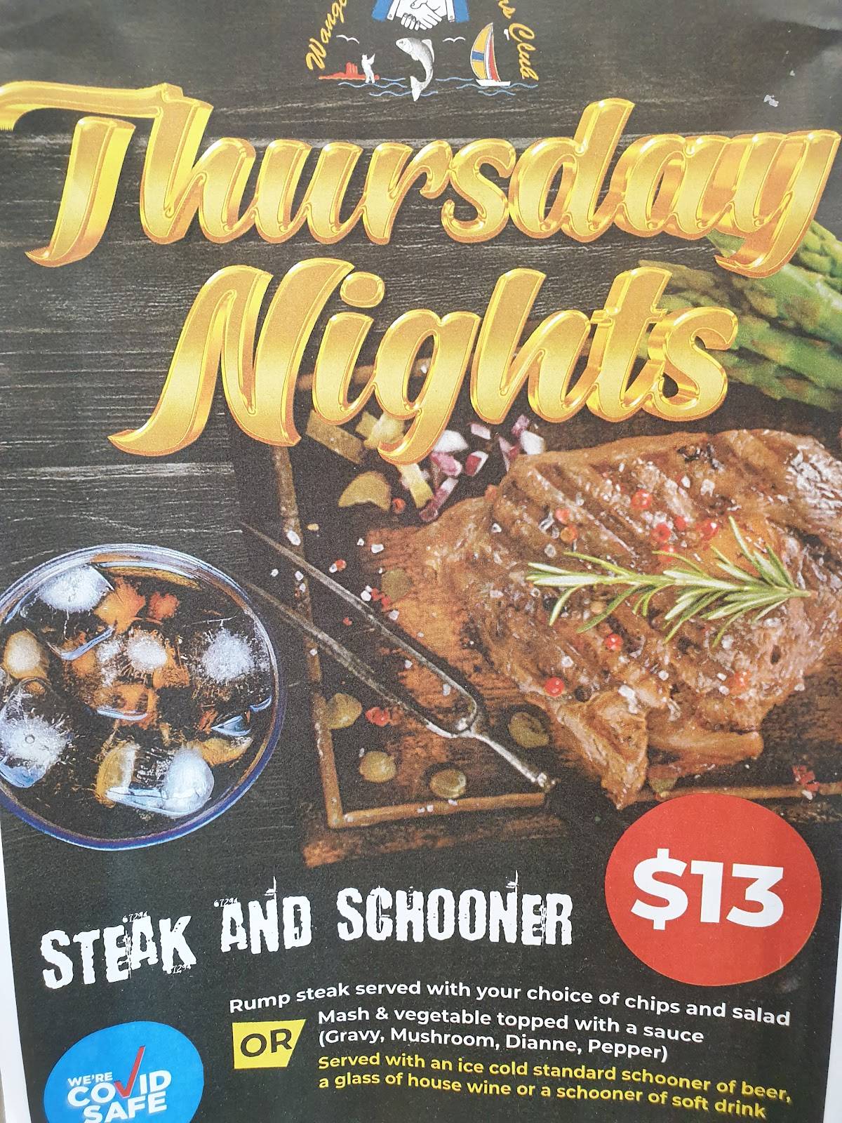 Menu at Wangi Workers Club Bistro, Wangi Wangi