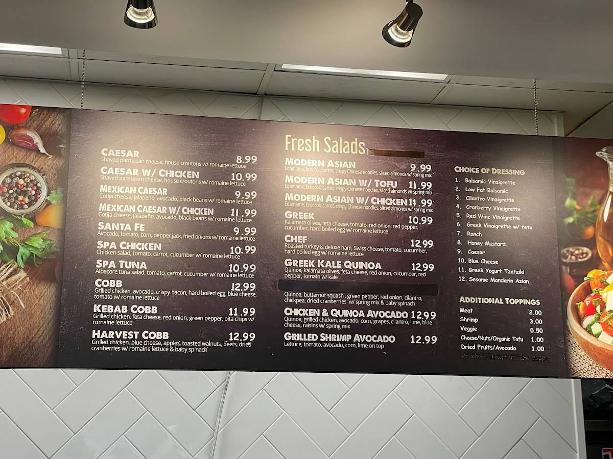 Menu at West Wing Cafe, Washington, 901 D St SW
