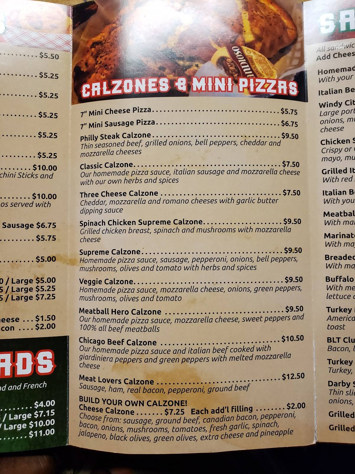 Menu at Windy City Pizza Kitchen restaurant, Hammond