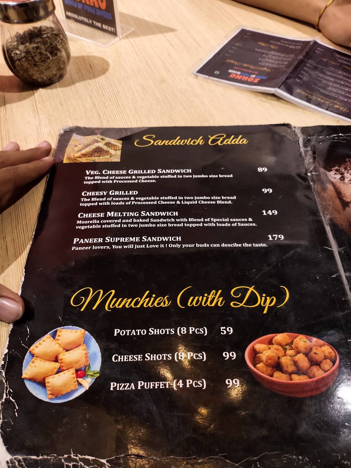 Menu at ZORKO, Brand Of Food Lovers, Rajkot