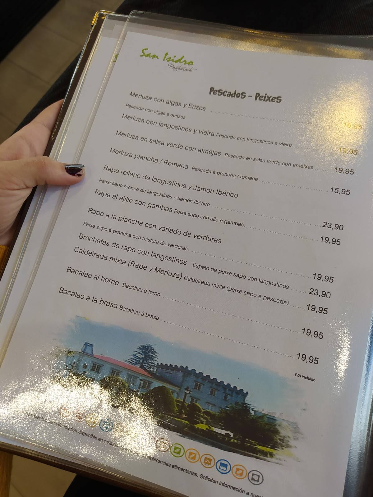 Carta de Parrillada San Isidro, Bergondo, Rua San Isidro 36
