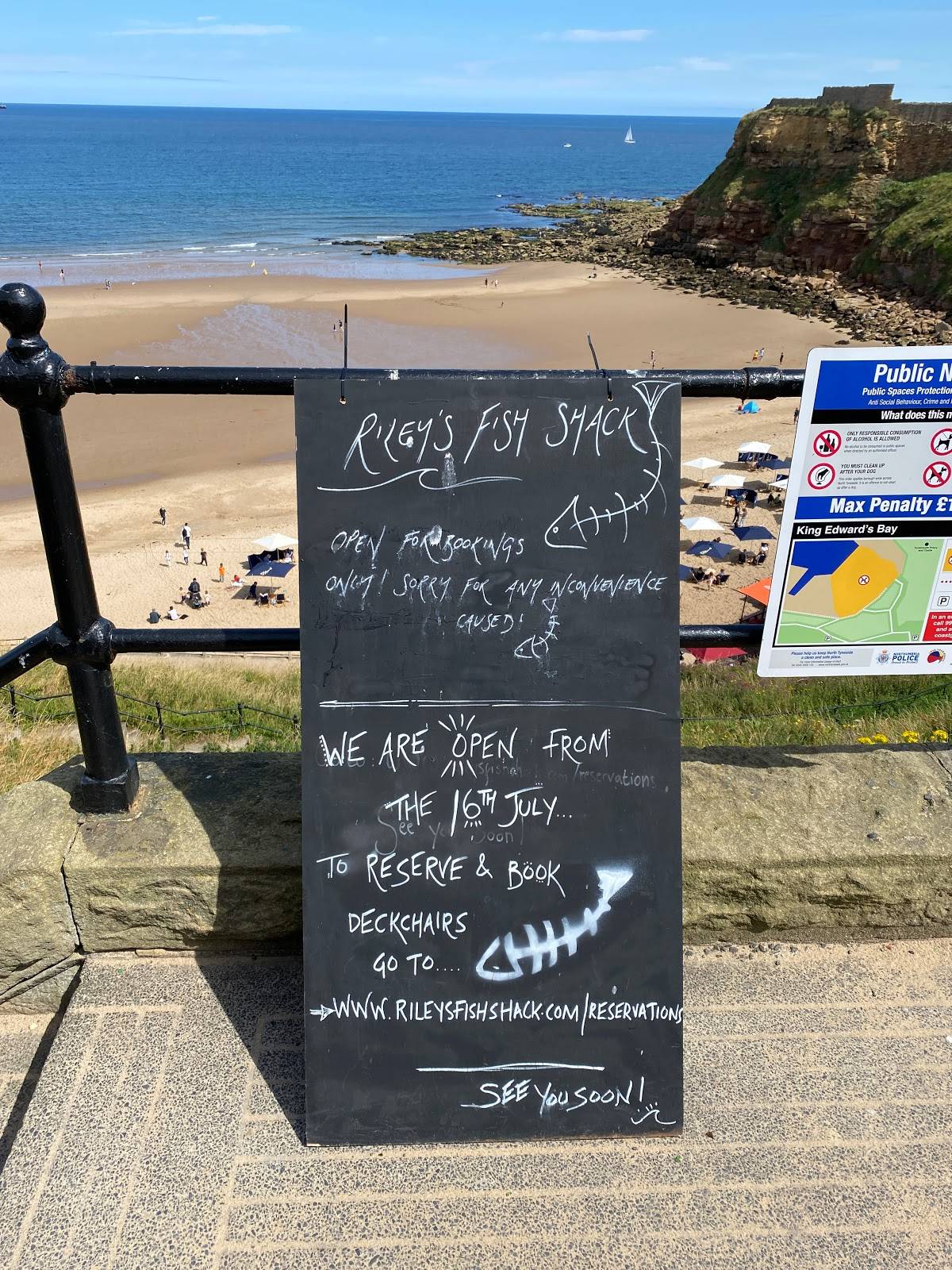 Menu at Riley's Fish Shack restaurant, Tynemouth