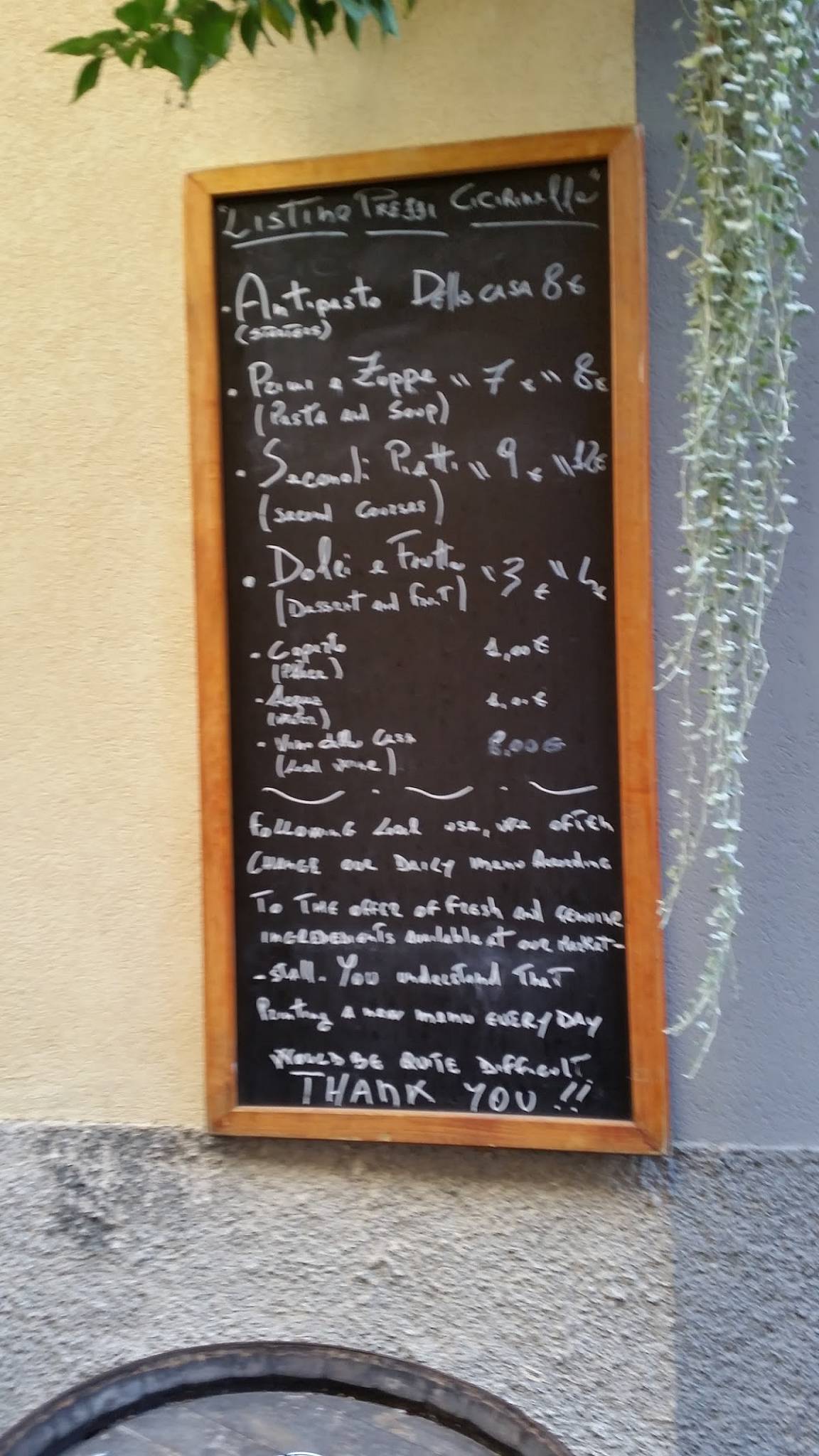 Menu at Ristorante Cicirinella, Salerno, Via Antonio Genovese