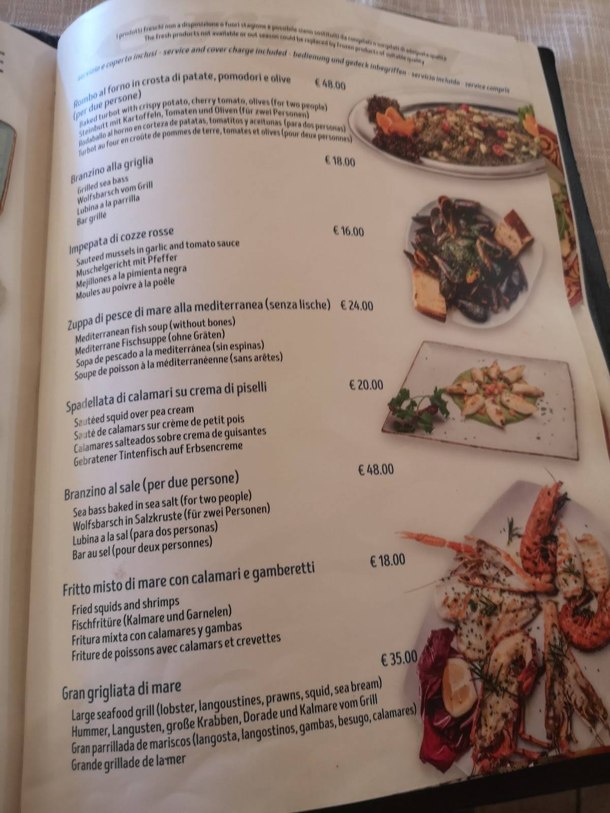 Menu at Ristorante Pizzeria Erica, Sirmione