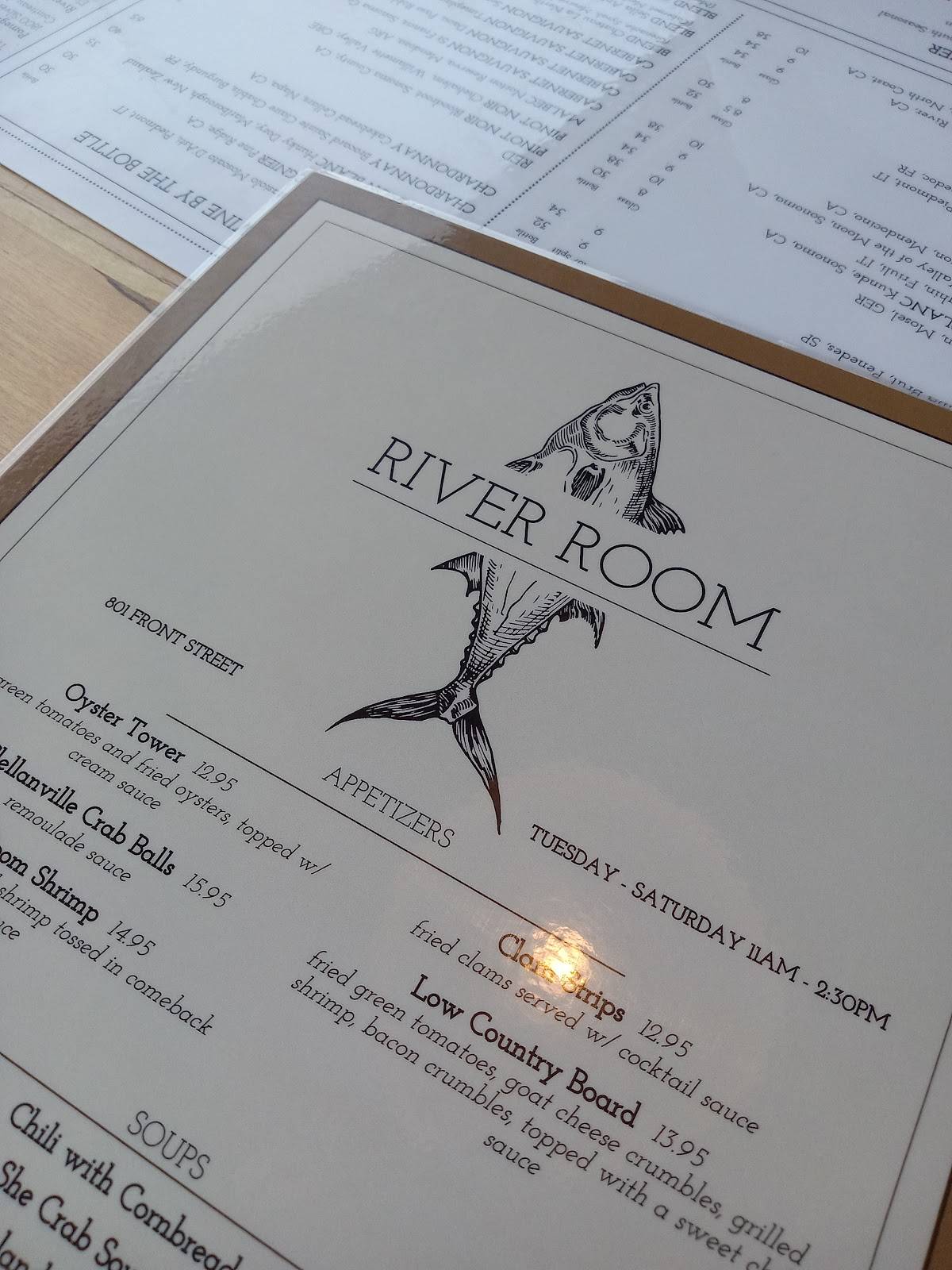 Menu at River Room Restaurant, Georgetown
