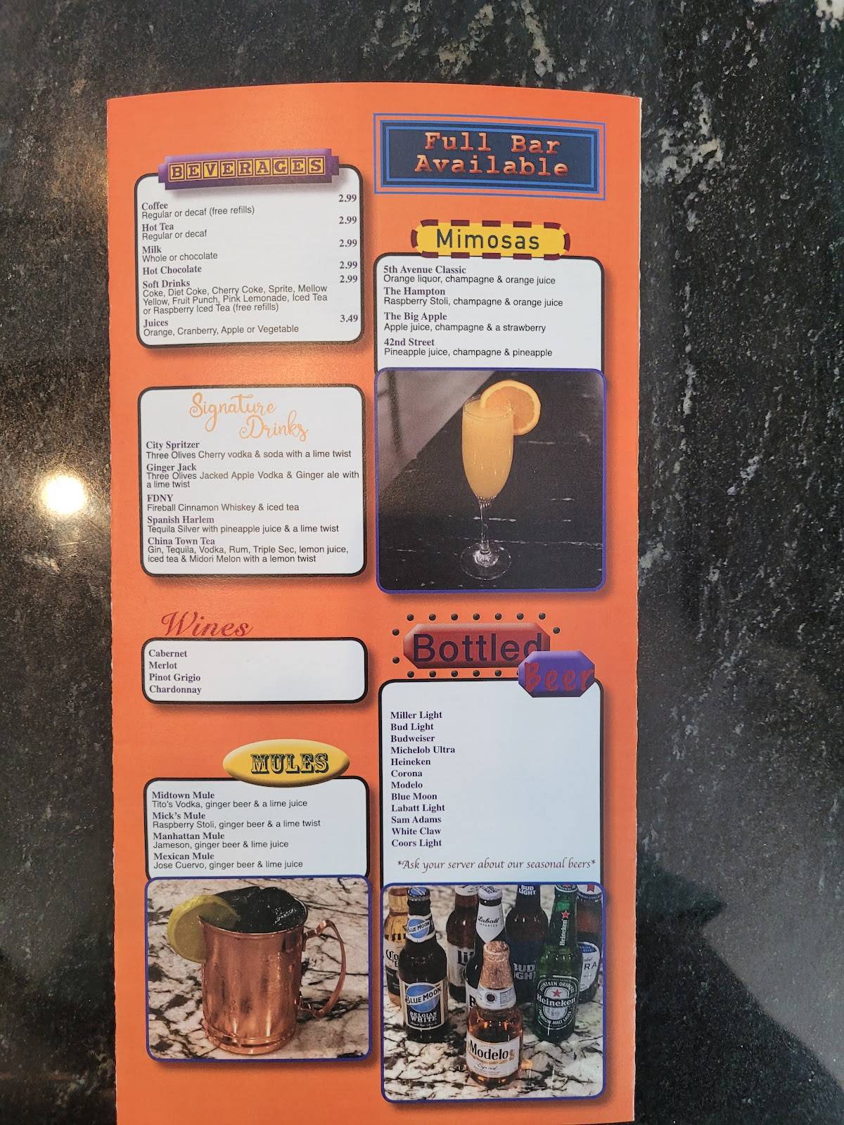 Menu at Times Square Restaurant, Romeo