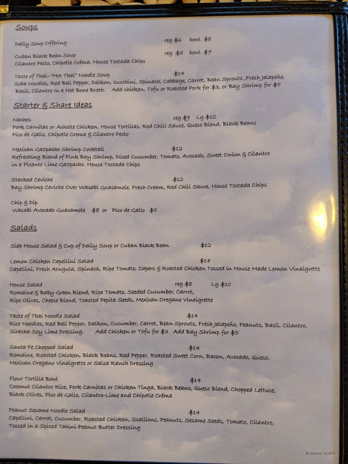 Menu at Sabrina’s West Street Kitchen restaurant, Reno