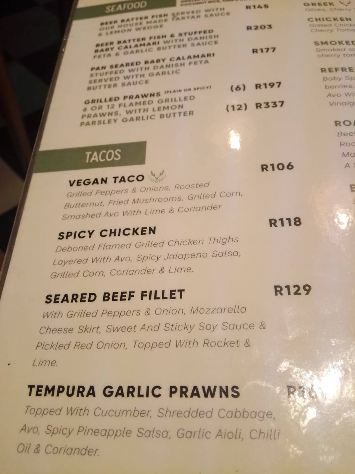 Menu at Salt. restaurant, East London