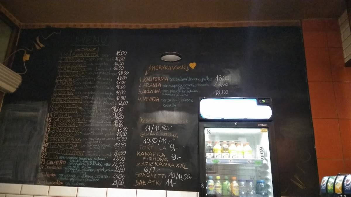 Menu at Santana restaurant, Znin